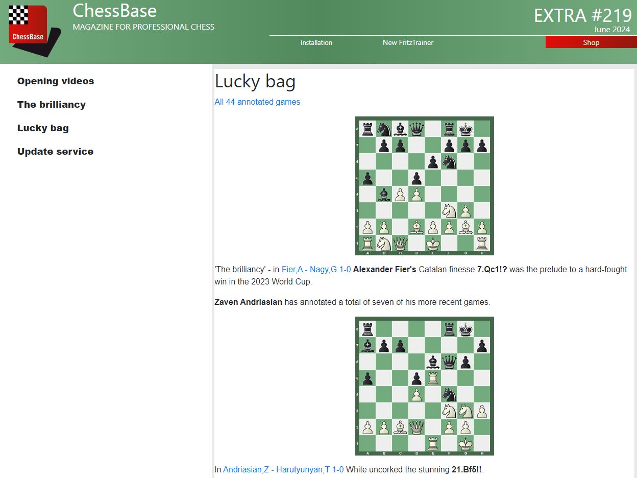 New: CBM Extra #219 | ChessBase